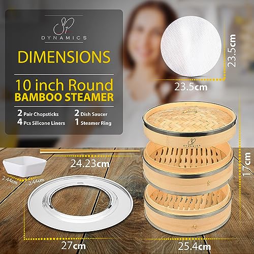 Snapklik.com : SP DYNAMICS Bamboo Steamer Basket Set Chinese Cuisine 10 ...