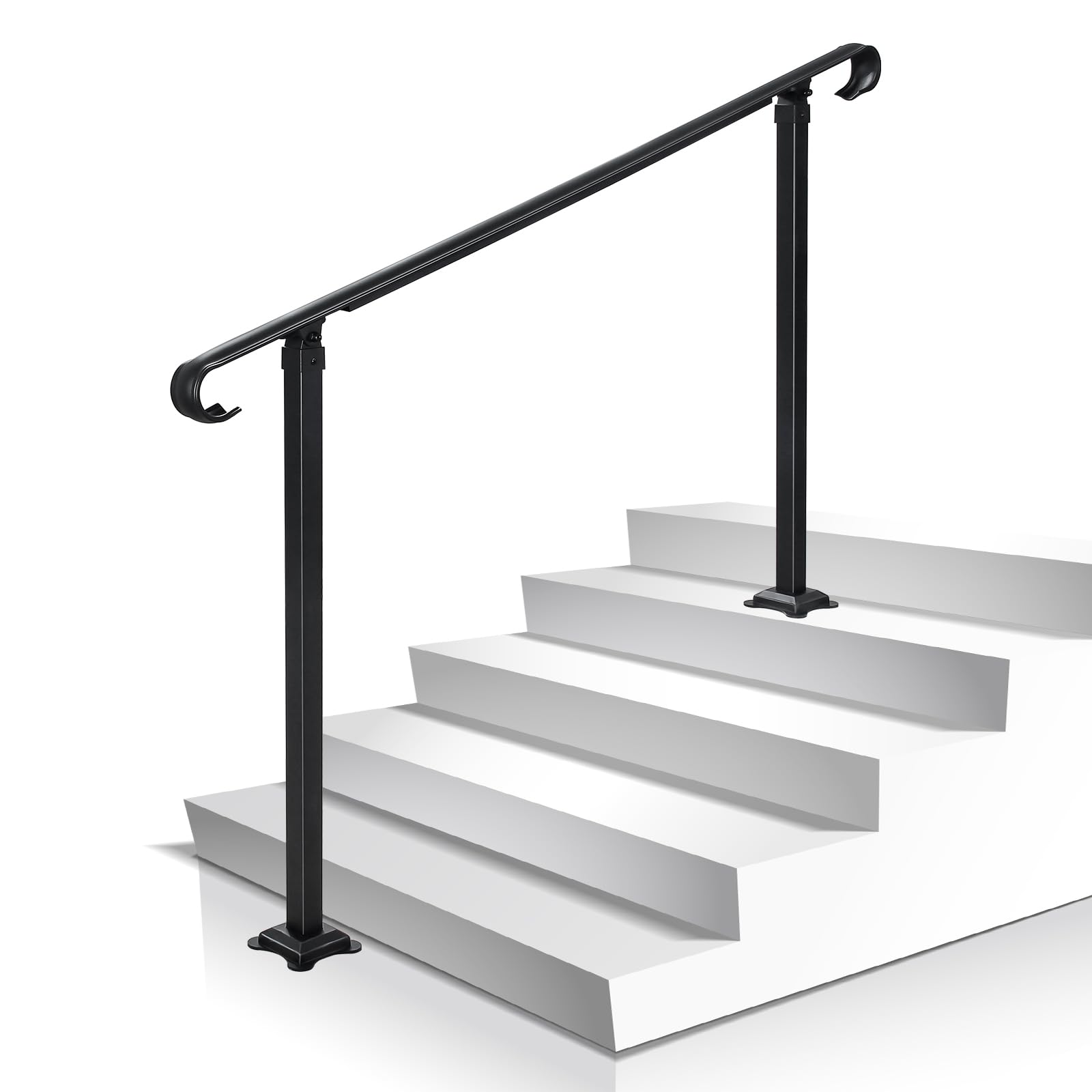 Migoda Handrail for Outdoor Steps, 4-6 Steps Flat Outdoor Handrail ...