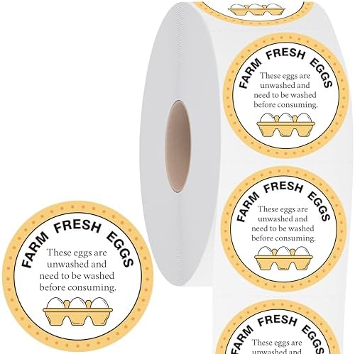 Farm Fresh Eggs Labels, 2 Inch Round Egg Stickers Self Adhesive Egg ...