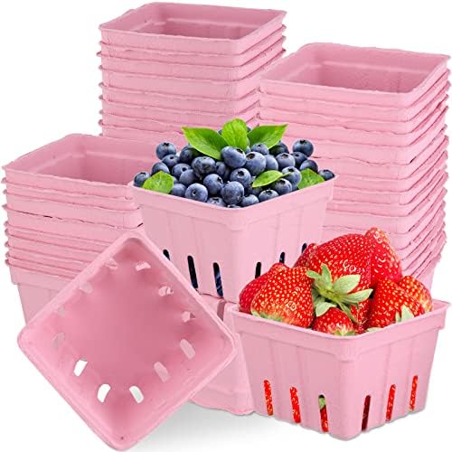 Amazon.com - 150 Pack Molded Pulp Fiber Berry Baskets, 4.3 x 4.3 x 3 ...