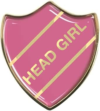 Head Girl Gel Domed Pink School Shield Badge : Amazon.co.uk: Fashion