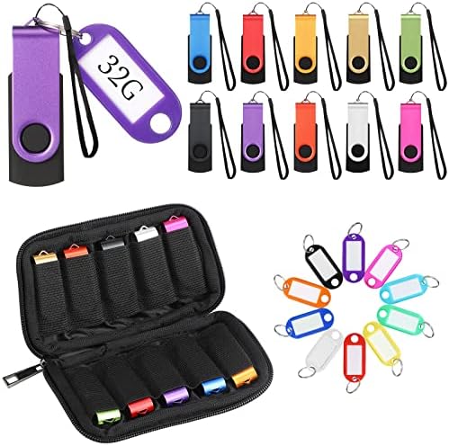 Amazon.com: 10 Pack Flash Drives Zip Drives with Lanyards, Key Tags and ...