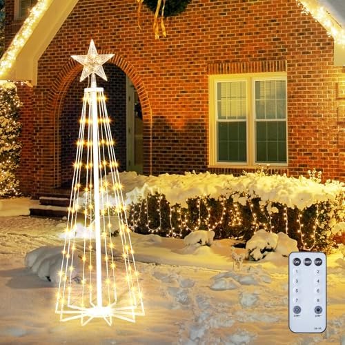 Amazon.com: 7.6FT Outdoor Christmas Tree with 330 Warm White LED Lights ...
