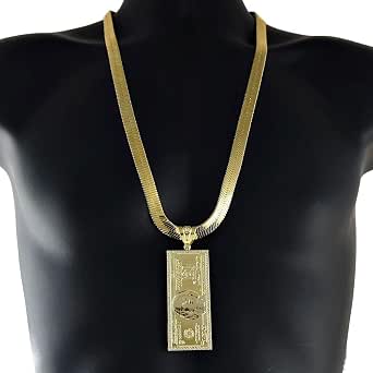 Amazon.com: 14k Gold Plated 30" 11MM Herringbone Necklace Hundred Cash ...