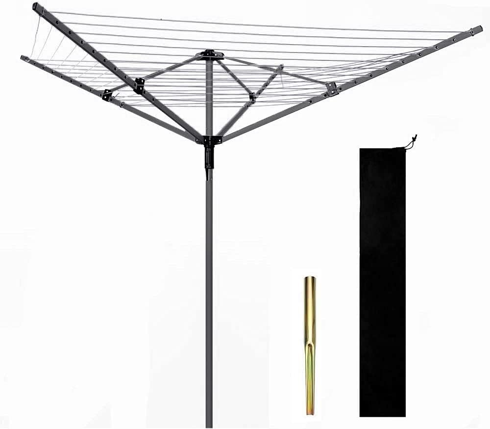 UETIAN Heavy Duty Folding 4 Arm Rotary Garden Washing Line Clothes ...