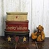 Amazon.com: CVHOMEDECO. Farmhouse Oval “Country Welcome” Cardboard ...