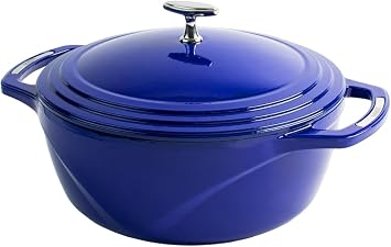 Amazon.com: Lodge USA Enamel 4.5 Qt Enameled Cast Iron Dutch Oven ...