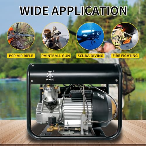 TUXING 4500Psi PCP Air Compressor, Auto Stop&Purge, 110V AC Pump
