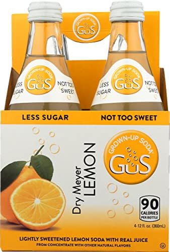 Amazon.com : GUS SODA Meyer Lemon Soda 4 Pack, 12 FZ : Grocery ...