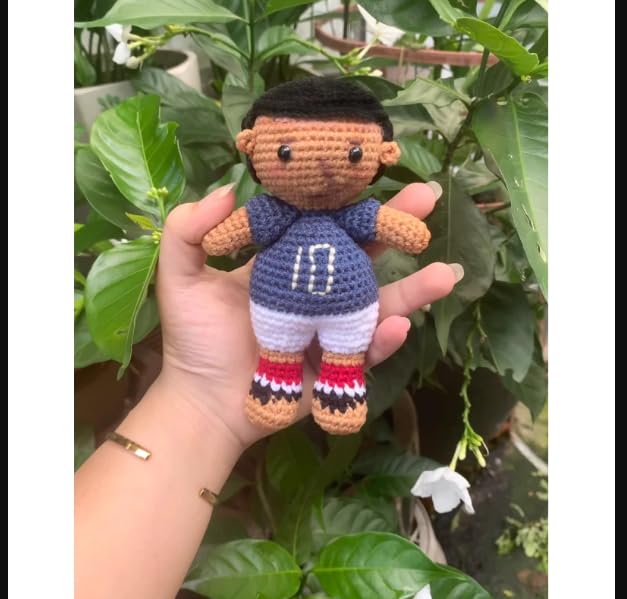 Amazon.com: Handmade Crochet Mbappé Doll Soccer Player Soft Toy ...
