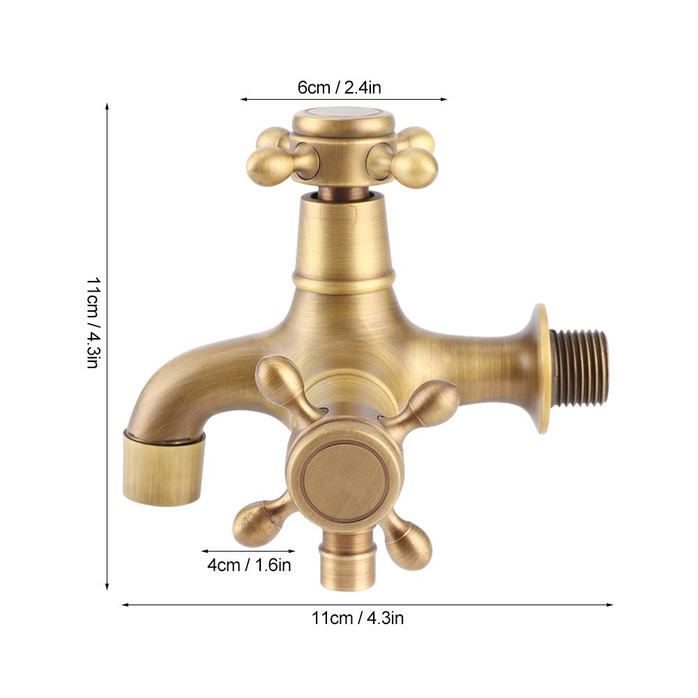 Brass Washing Machine Faucet G1/2″, Double Outdoor Tap, Solid Brass ...