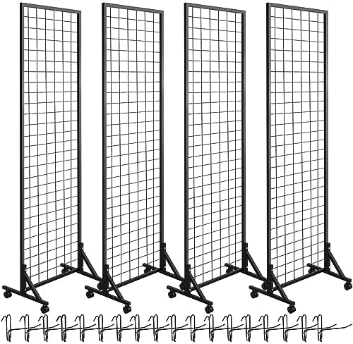 Amazon.com: Blulu 4 Pcs Standing Grid Panel Tower with S Hook 2' x 6 ...