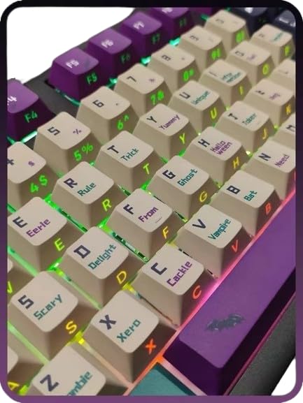 Amazon.com: PBT Keycaps Halloween Theme MOA Keycaps Bat Ghost ...