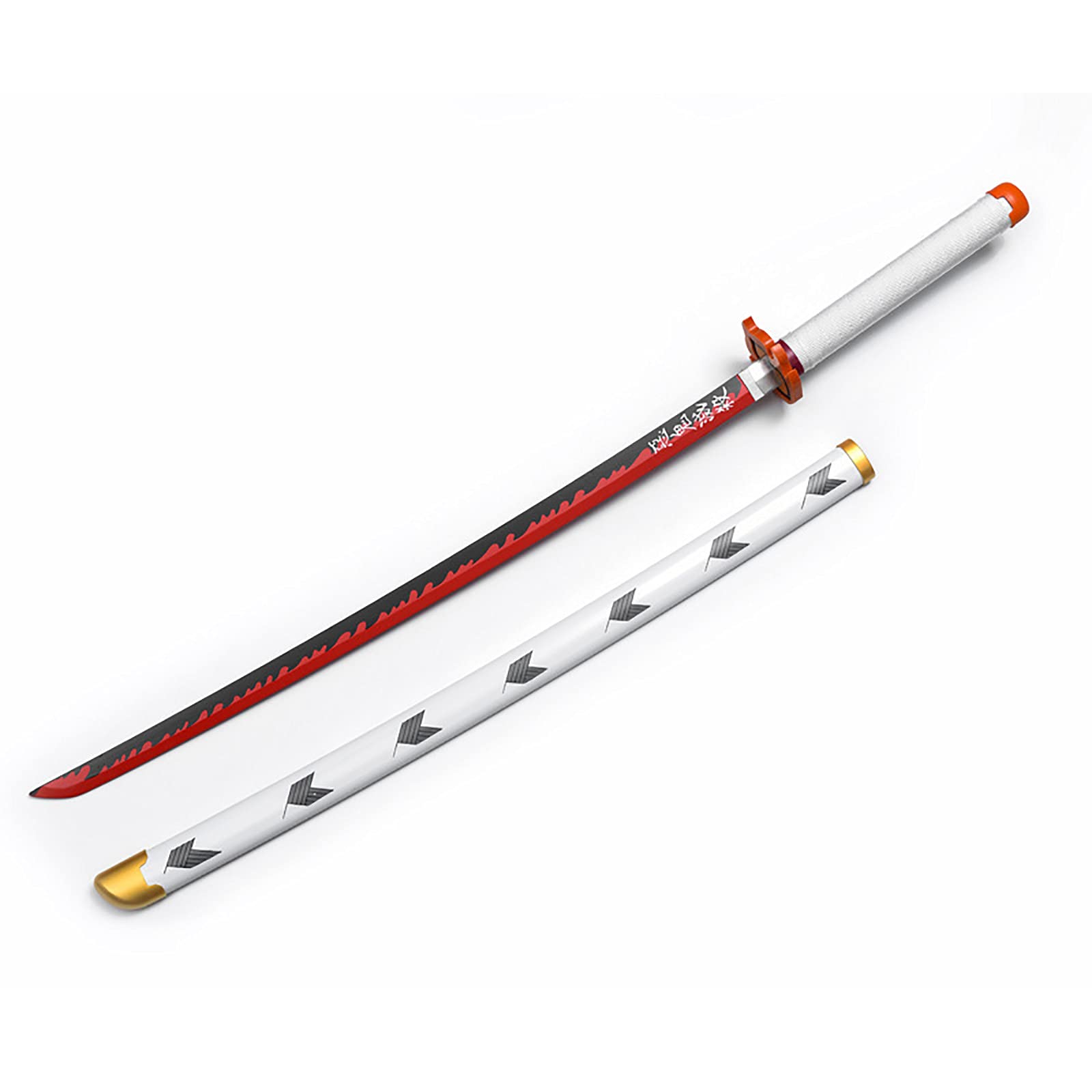 Demon Slayer Katana Rengoku Kyoujurou Cos Sword Props Wooden Artwork ...