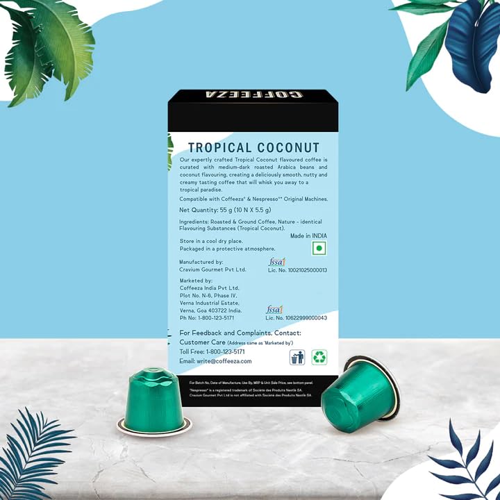 Coffeeza Tropical Coconut Flavoured Coffee Pods with '100% Specialty ...