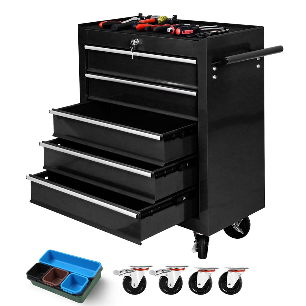 Tool Chest with Wheels,Metal Locking Rolling Tool Box with Tool ...