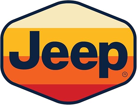 Amazon.com - Jeep Retro Stripe Logo Sticker – Classic Jeep Text Vinyl ...