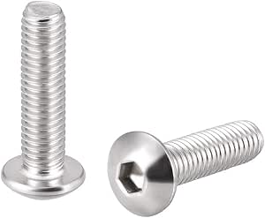 Amazon.com: uxcell M5x20mm Machine Screws Hex Socket Round Head Screw 304 Stainless Steel ...