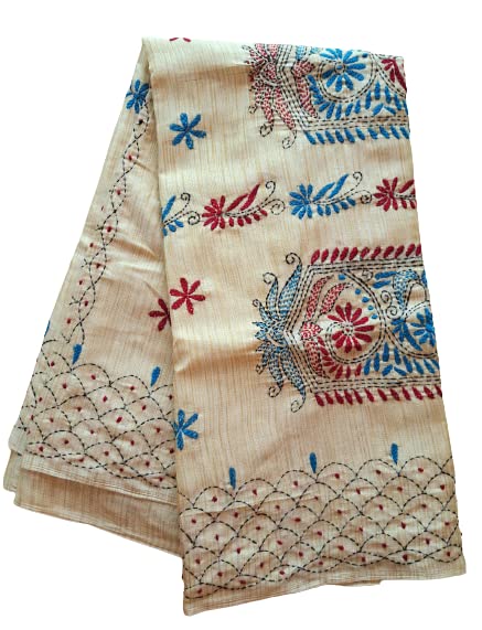 Buy Sari Kuthir Women Hand woven Allover Kantha/katha Stich Embroidery ...