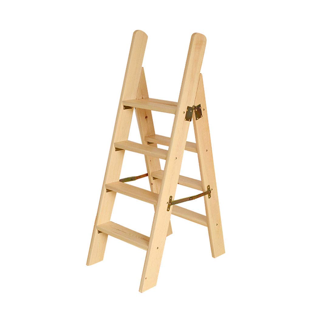 Buy Shelf Folding Steps Wood Step Ladders 4 Step Lightweight with Hand ...
