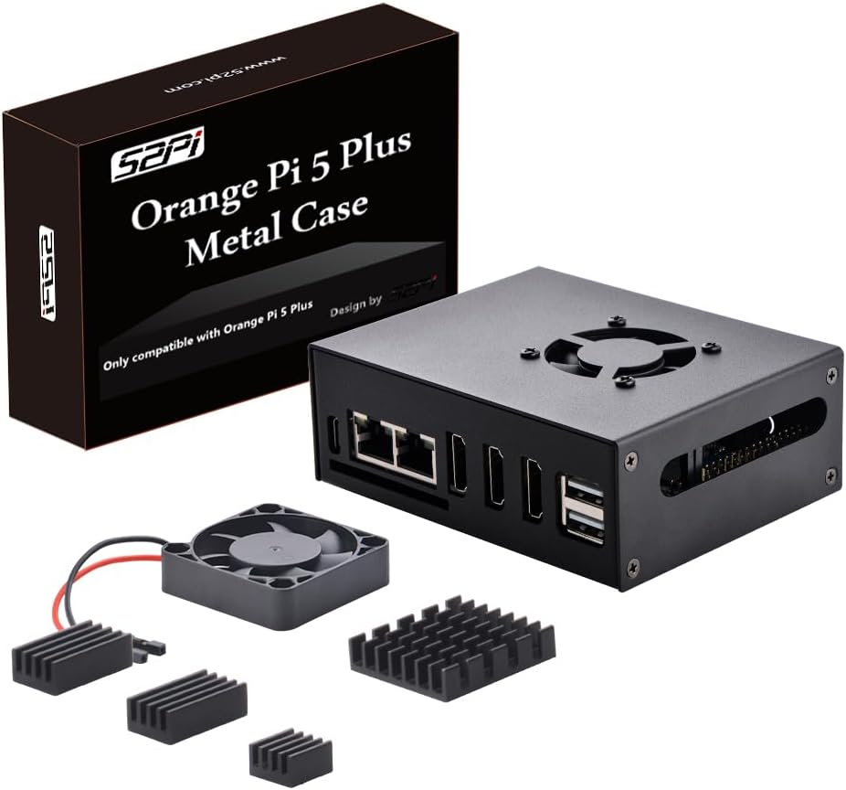 Amazon.com: GeeekPi Orange Pi 5 Plus Case with Cooling Fan, Metal Case ...
