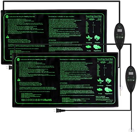 Amazon.com : LUVCOSY 2 Pack Heat Mat with Digital Thermostat & Timer ...
