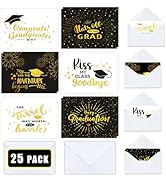 Amazon.com : PARTYWIND 25 Pack Gold Foil Graduation Cards 2025 with ...