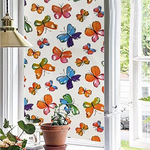 Amazon.com: CHANMOL Stained Butterfly Window Privacy Film, Glass Window ...