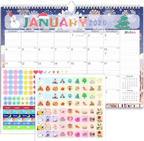 Amazon.com: AECCN Calendar 2026-2027, 18 Months Wall Calendar 2026-2027 ...