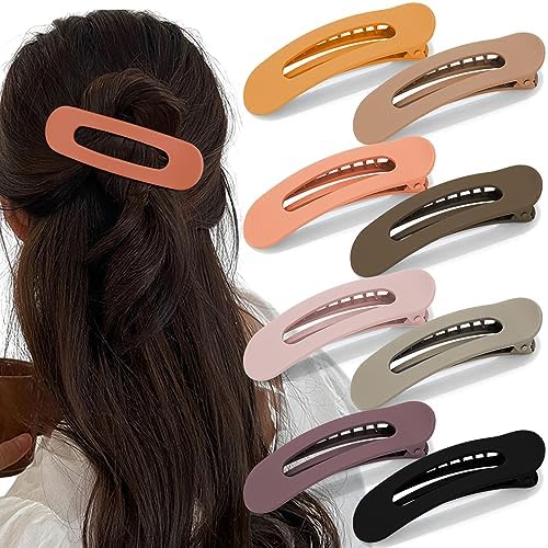 Amazon.com : Large Ahoney Alligator Hair Clips, 8 Pack Flat Claw Clips ...