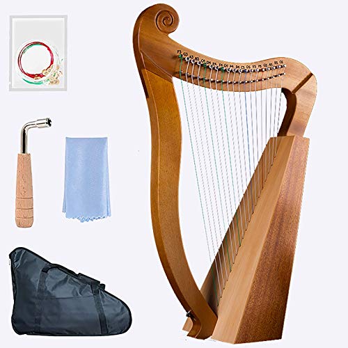 15/19 String Lyre Harp Mahogany Solid Wood String Instrument, met ...
