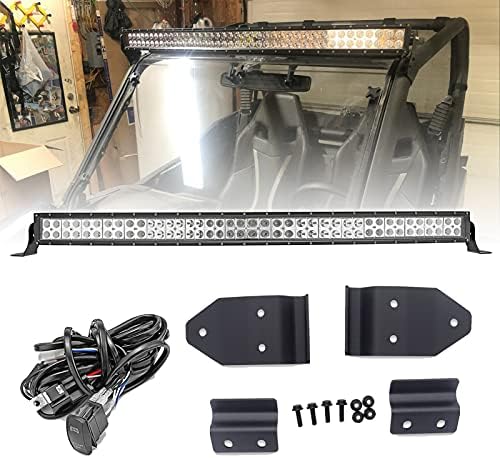 Amazon.com: WSays No Need Drill Upper Roof Front Windshield 42'' LED ...