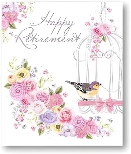 Paper Rose Female Retirement Congratulations Card for Women - Pink ...