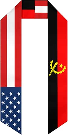 Amazon.com: USA American Flag and angola angolan flag Graduation Stole ...