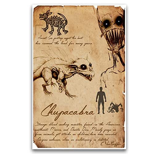 Amazon.com: Chupacabra science journal art print, myths monsters and ...