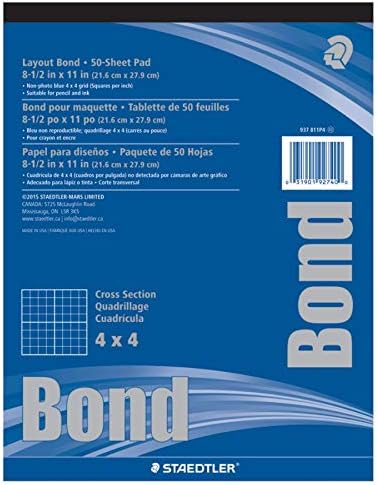 Amazon.com : Staedtler(R) Bond Paper, 8 1/2in. x 11in, 4 x 4, White ...