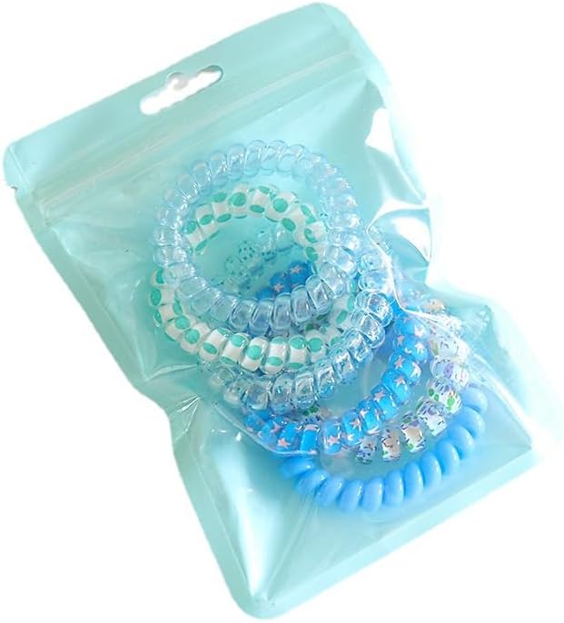 Amazon.com : Waterproof Spiral Hair Ties, 6pcs/set Multicolour Ponytail ...