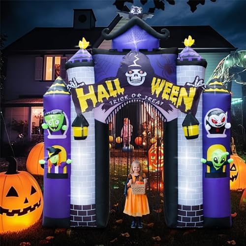 Amazon.com: 11FT Giant Halloween Inflatables Pumpkin Castle Archway ...