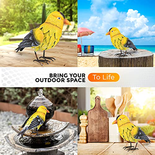 Snapklik.com : Goldfinch Bird Garden Decor - Large Metal Yellow Bird ...