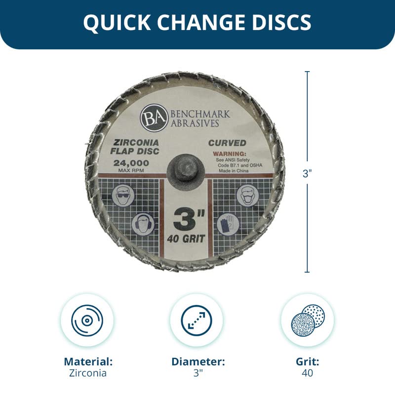 Snapklik.com : Benchmark Abrasives 3" Quick Change Zirconia Flap Disc ...