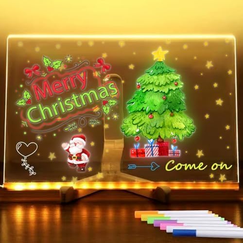 2025 LED Note Board with Colors, Acrylic Light up Message Marker Board ...