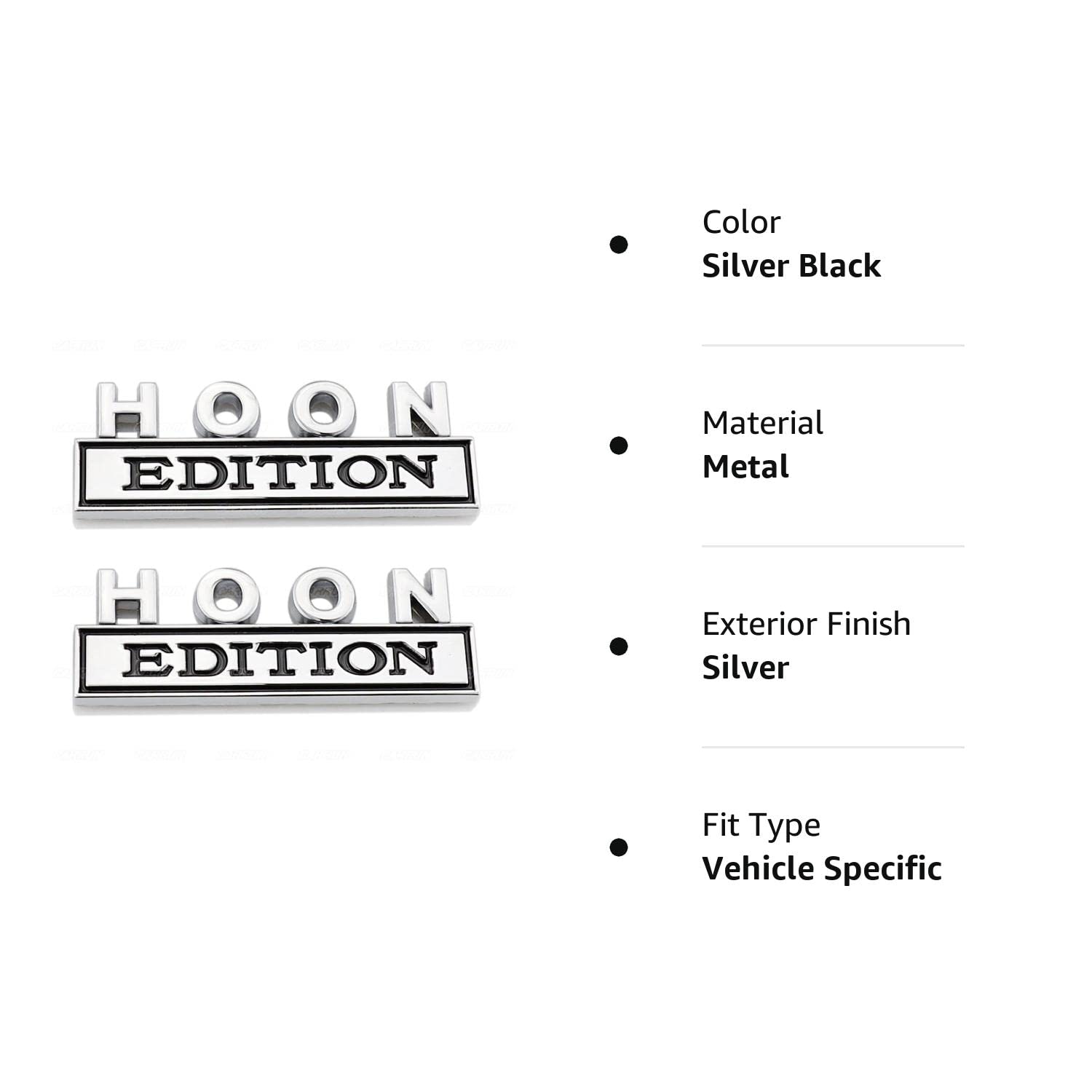 Snapklik.com : 2 Pcs Hoon Edition Emblem Car Side Rear Front Hood Trunk ...