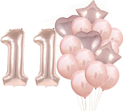 Amazon.com: ZSNWGZ Sweet 11th Birthday Decorations Party Supplies,Rose ...
