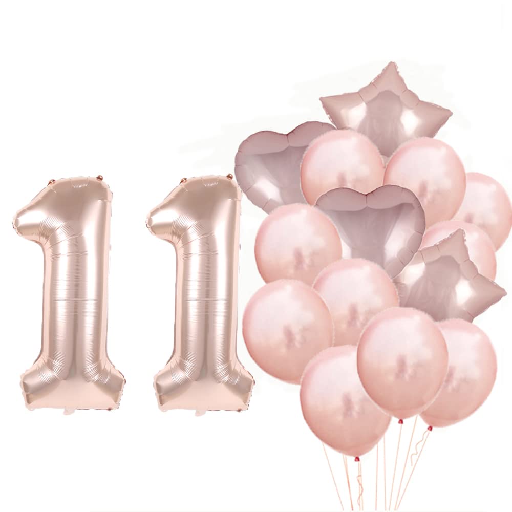 Amazon.com: ZSNWGZ Sweet 11th Birthday Decorations Party Supplies,Rose ...
