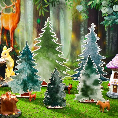 Amazon.com: Yuntau 5 Pcs Christmas Tree Table Decorations Wooden ...