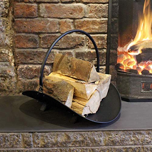 Homezone® Steel Black Log Holder For Fireplace Log Basket Log Storage ...