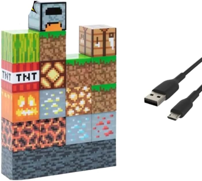 Buy Mabron Minecraft Block Building Light-16 Rearrangeable Light Blocks ...