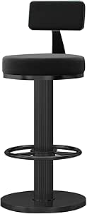 Amazon.com: Bar Stool Set of 2 Velvet Adjustable with Backrest, Counter ...