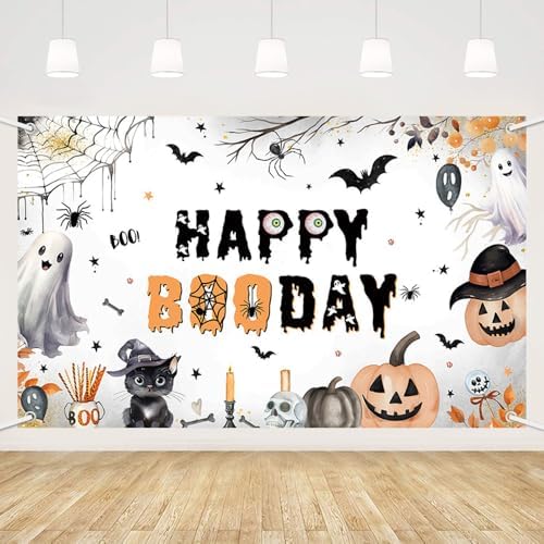Amazon.com : Avezano Happy Boo Day Backdrop Halloween Ghost Happy ...