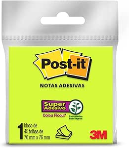 Bloco de Notas Super Adesivas Post-it - Verde - 76 mm x 76 mm ...